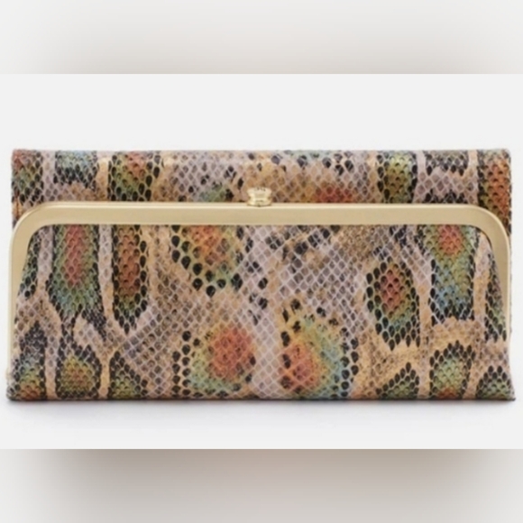HOBO | Bags | Hobo Rachel Continental Wallet Clutch Metallic Snake ...